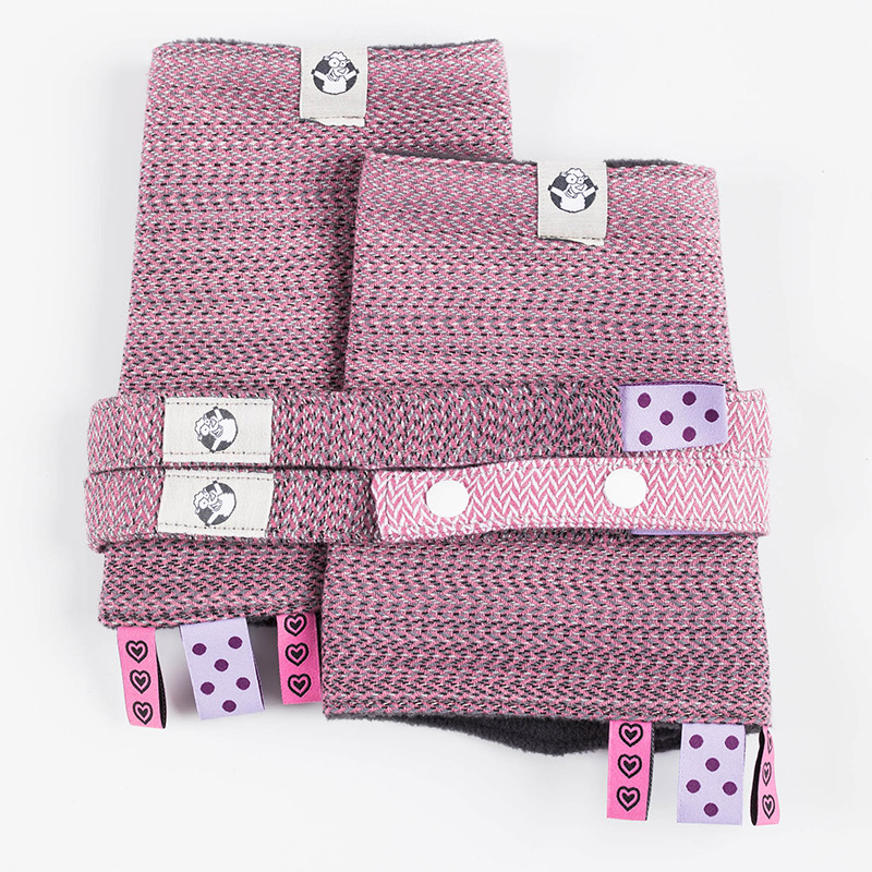 LennyLamb Drool Pads & Reach Straps Set Little Herringbone Ombre Pink ...